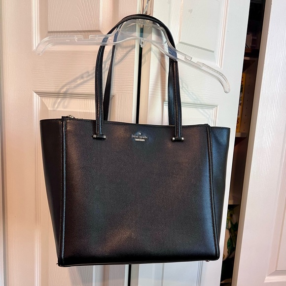 kate spade | Bags | Kate Spade Large Tote Bag Black Leather 3 ...